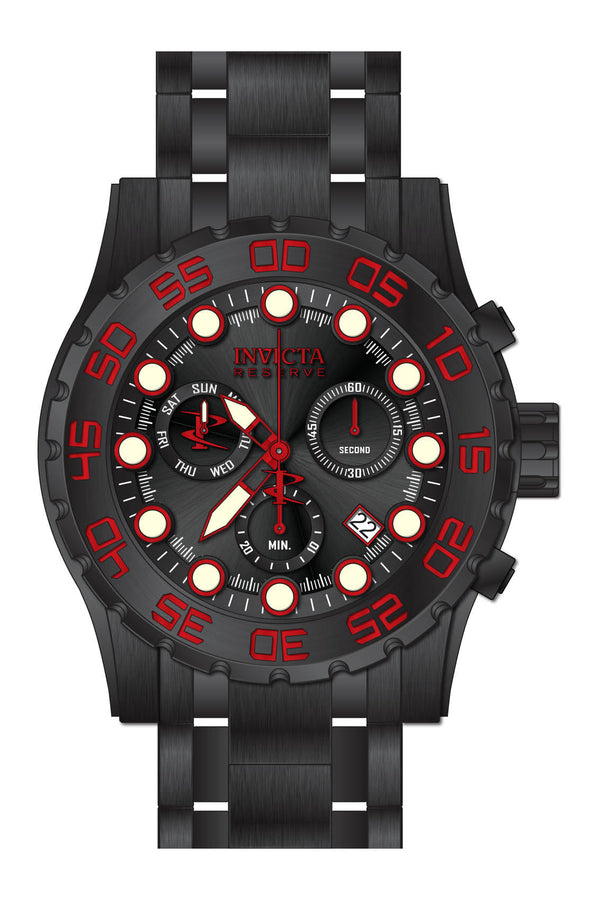 Band for Invicta Reserve Leviathan Evolution Men Black Label 34173 ...