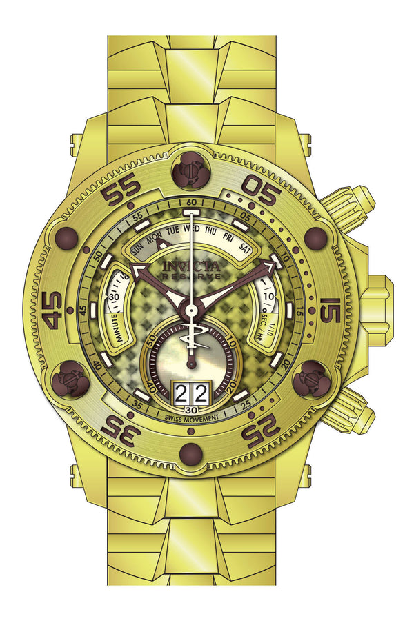Band for Invicta Reserve Excursion Men Gold Label 36014 - Invicta Watch ...